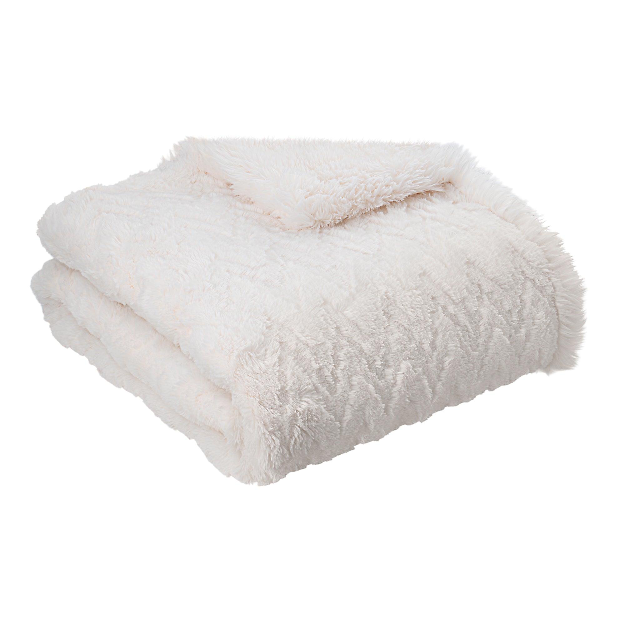 Jacquard Faux Fur Throw - Ivory – Mon Chateau